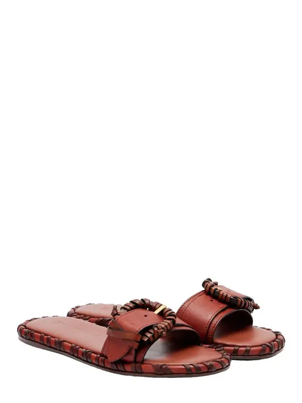 Zimmermann Alchemy Leather Slides - Brown