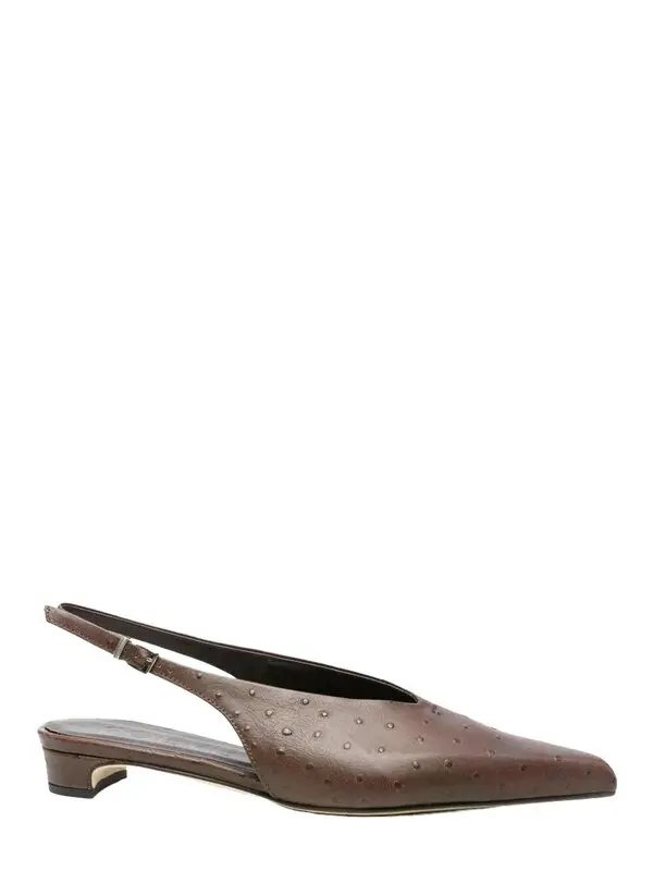 POEVE Pointed Slingback Pumps - Brown