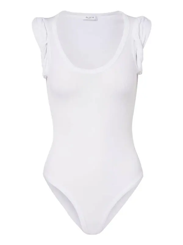 Alaïa Ribbed-knit Bodysuit - White