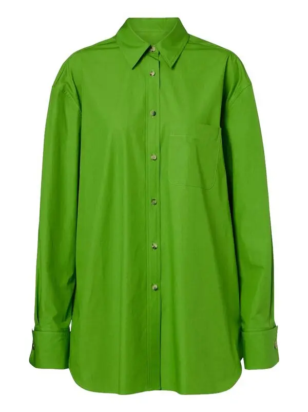 Khaite Newton Cotton Poplin Shirt - Green