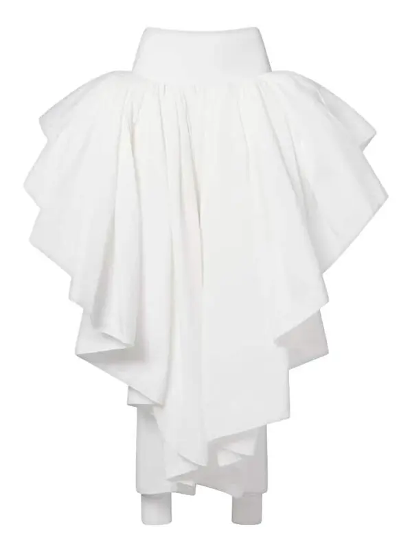 Alaïa Draped Asymmetric Midi Skirt - White