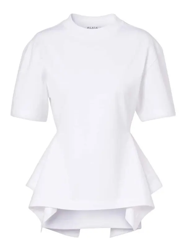 Alaïa Draped Cotton Jersey T-shirt - White