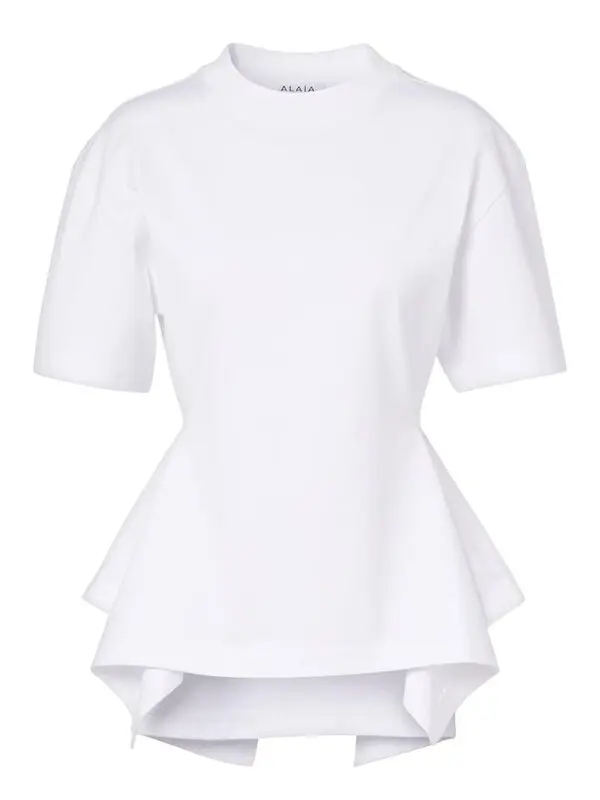 Alaïa Draped Cotton Jersey T-shirt - White