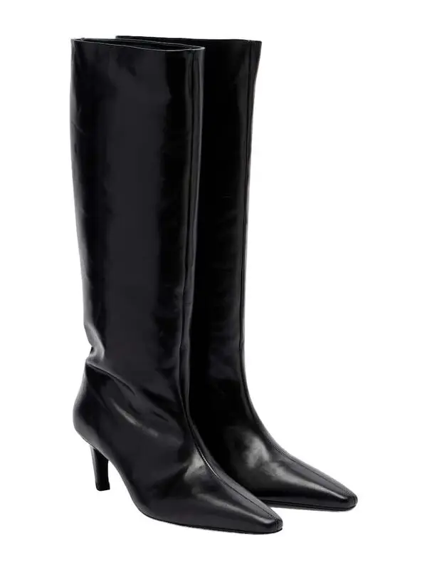 JUDE Cave Leather Knee-high Boots - Black