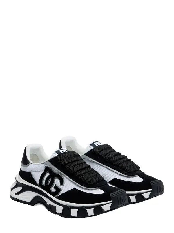 Dolce & Gabbana Suede-trimmed Sneakers - Black