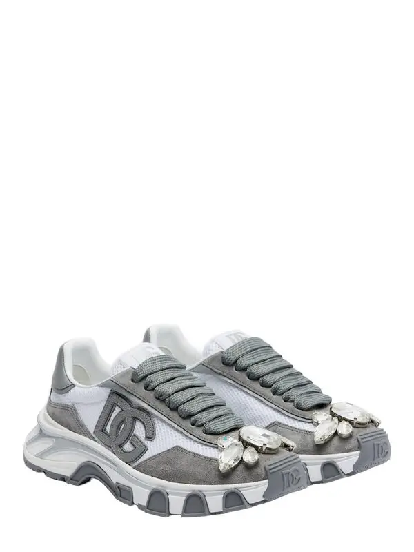 Dolce & Gabbana Suede-trimmed Sneakers - Grey