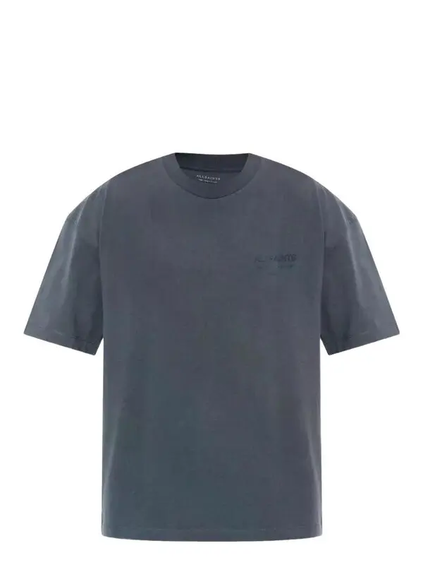 ALLSAINTS Xander Flocked-logo T-shirt - Blue