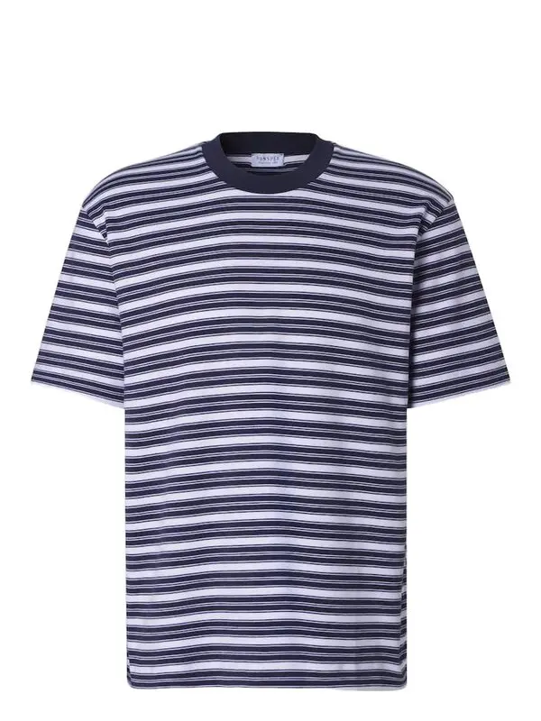 Sunspel Striped Cotton Jersey T-shirt - White