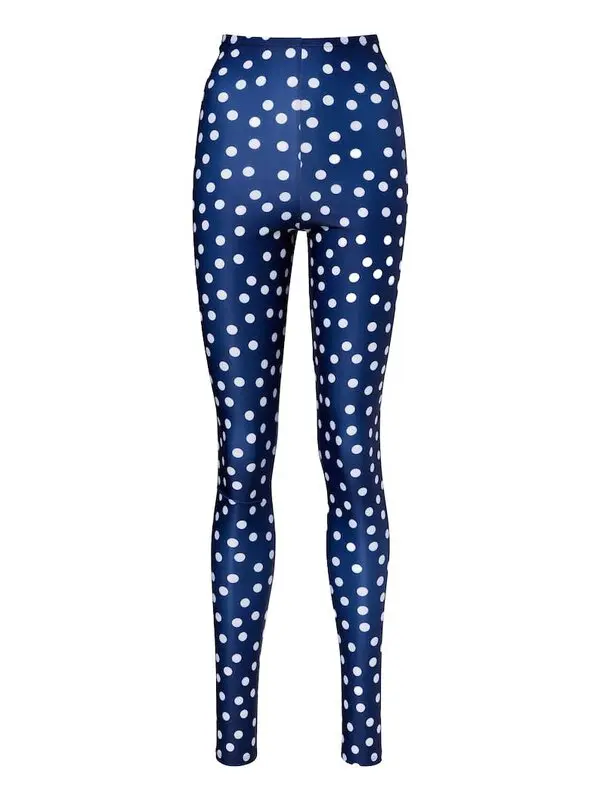 JEAN PAUL GAULTIER Polka-dot Jersey Leggings - Blue