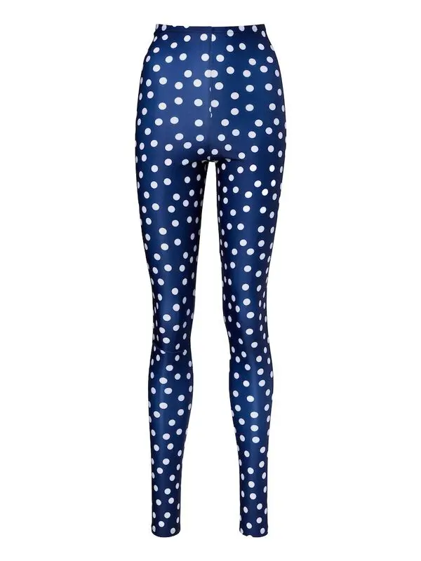 JEAN PAUL GAULTIER Polka Dot Jersey Leggings - Blue