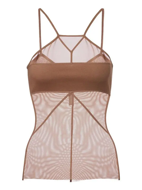 Rick Owens Sl Combo Sheer Top - Brown