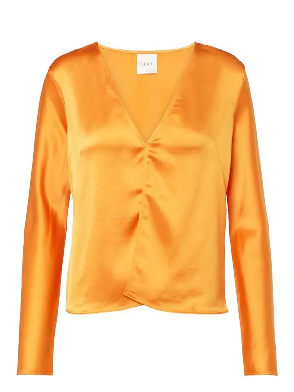 LESET Barb Satin Top - Orange