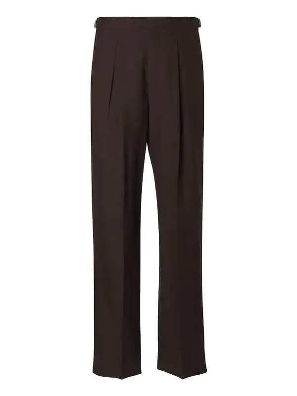 UMIT BENAN Johnny Linen And Wool Suit Pants - Brown
