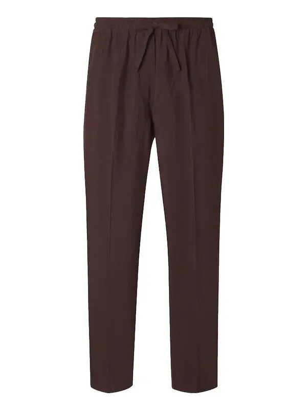 UMIT BENAN Selly Silk-blend Pants - Brown