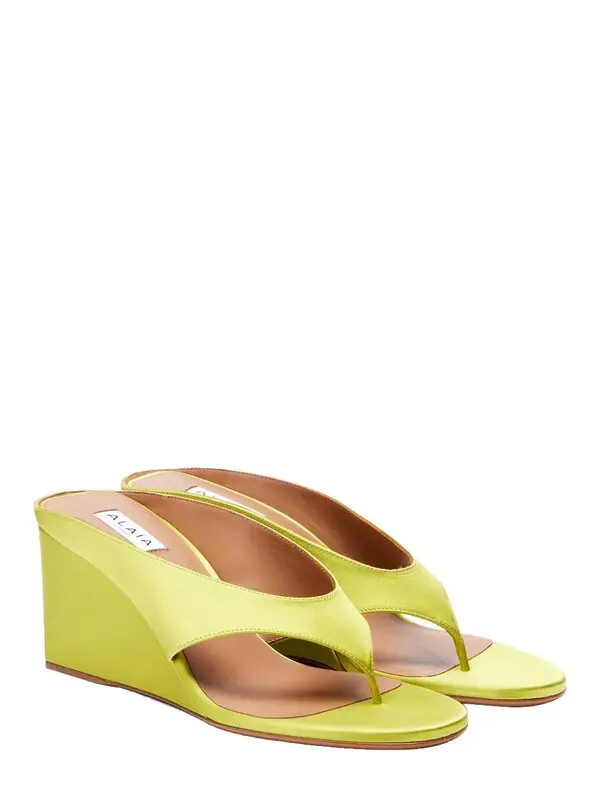 Alaïa Cube Thong Wedge Sandals - Yellow
