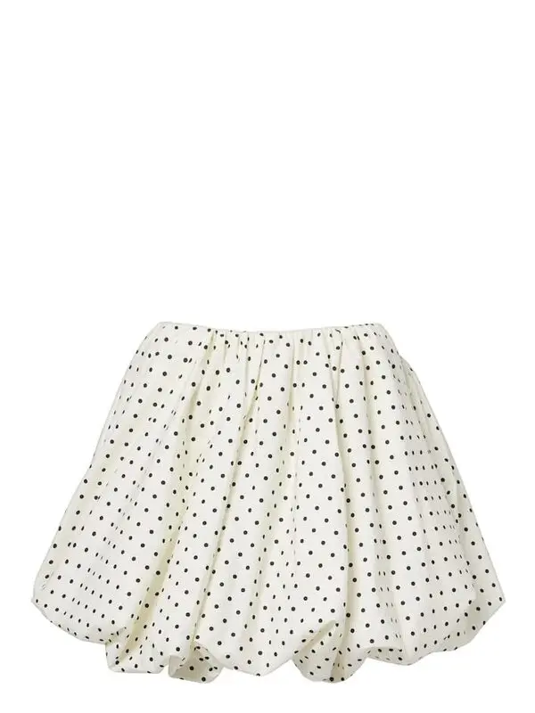 ROTATE BY BIRGER CHRISTENSEN Balloon Polka-dot Poplin Miniskirt - White