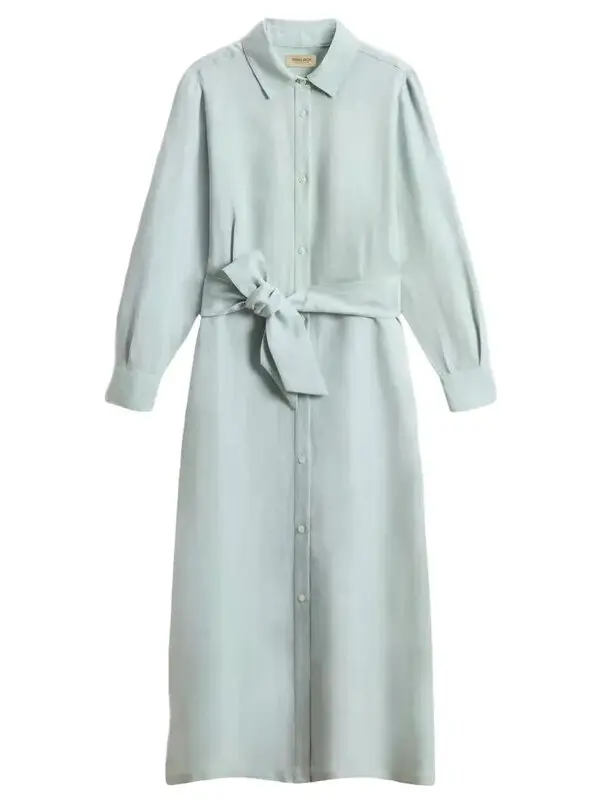 Woolrich Belted Shirt Midi Dress - Blue