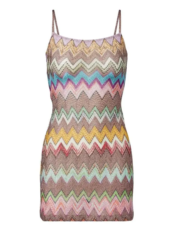 Missoni Zigzag Lamé Minidress - Multicoloured