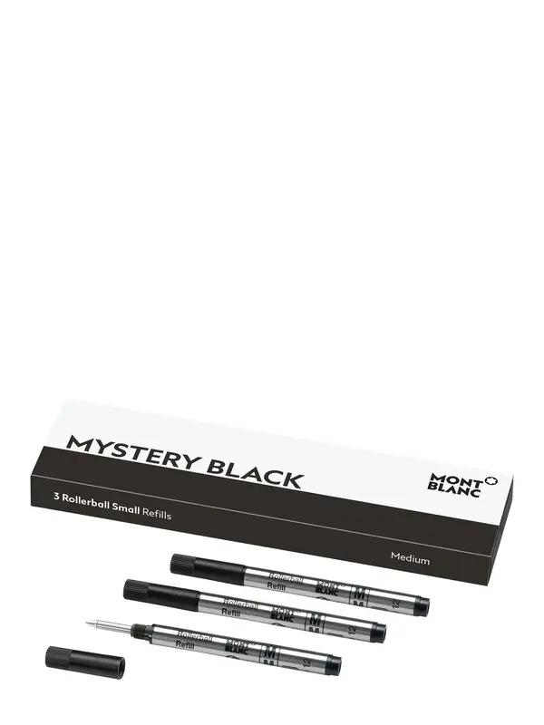 Montblanc 3 Rollerball Small Refills, Medium - Mystery Black
