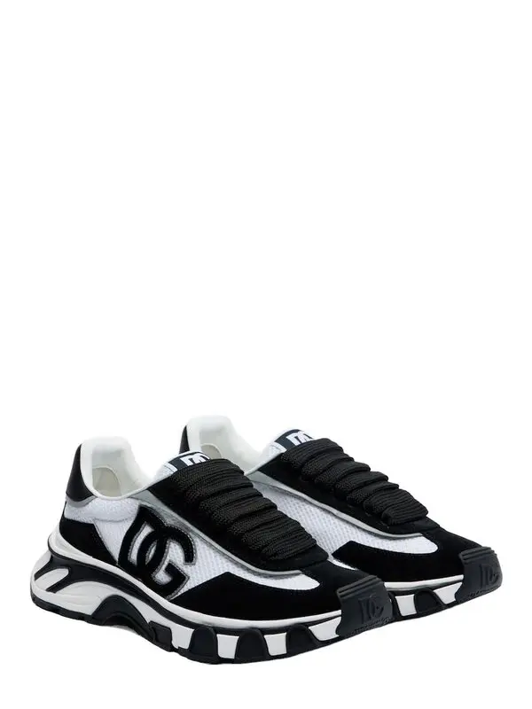 Dolce & Gabbana Suede Trimmed Sneakers - Black