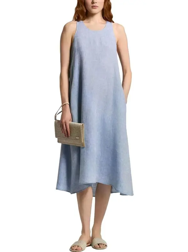 Peserico A-line Sleeveless Midi Dress - Blue