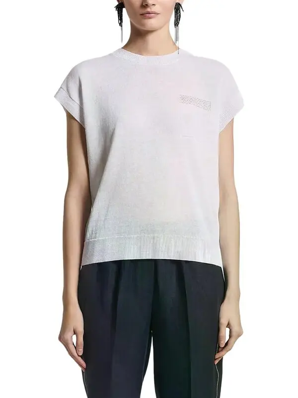 Peserico Pocket Knitted T-shirt - White