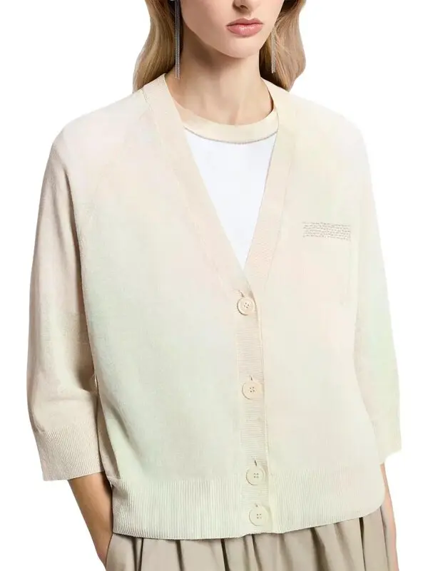 Peserico Button Raglan Sleeve Cardigan - Neutrals