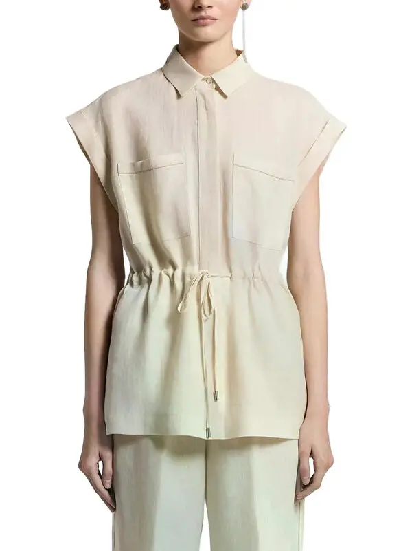 Peserico Linen Drawstring Shirt - Neutrals