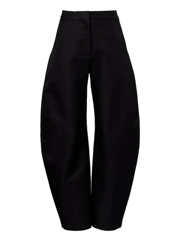 Alaïa Wool And Silk Barrel-leg Trousers - Black