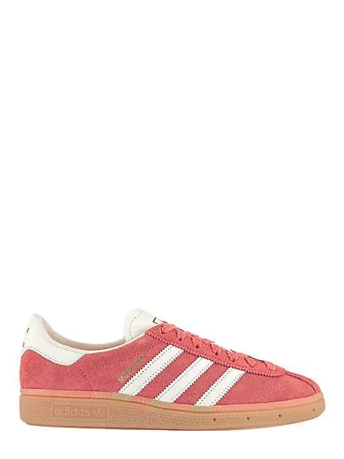 Adidas Munchen Suede Trainers - Semi Flash Red Off W