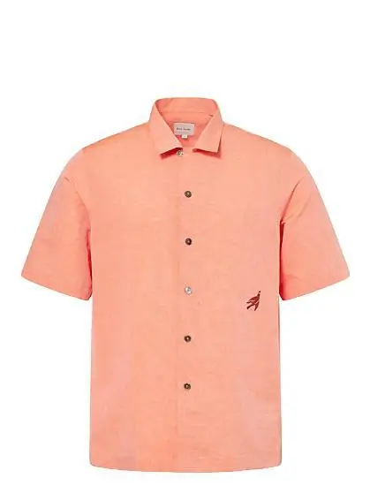 Paul Smith Bird Embroidery Cotton-linen Shirt - Red
