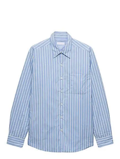 Prada Stripe Cotton Shirt - Light Blue