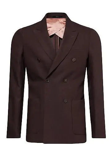 Paul Smith Linen Double-breasted Blazer - Brown