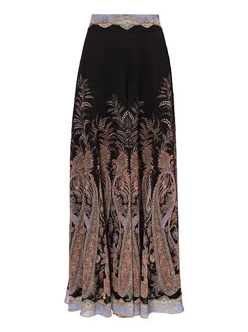 Zimmermann Floral-print Woven Culottes - Black Paisley