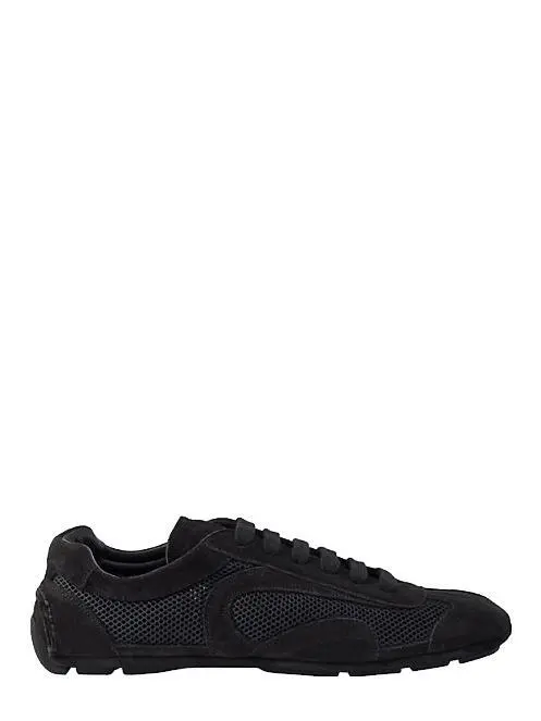 Prada Montecarlo Re-edition 2005 Suede And Mesh Trainers - Black