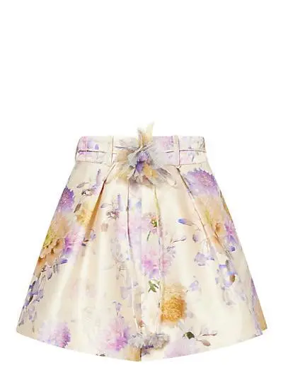 Zimmermann Floral-print Silk-blend Shorts - Cream Dahlia