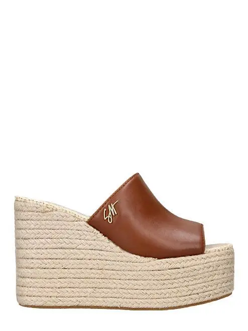 Steve Madden Leather Wedge Sandals - Brown
