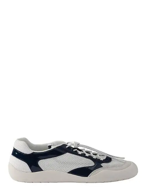 Prada Speedrock Leather And Mesh Trainers - Blue