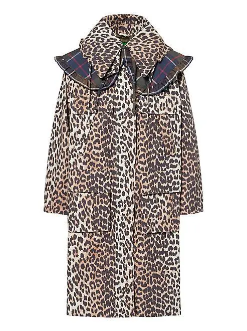 Barbour X Ganni Waxed Cotton Jacket - Ganni Leopard Print