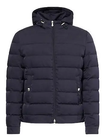 Eleventy Quilted Silk-down Puffer Jacket - Blue