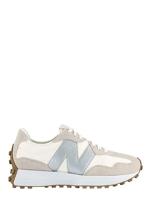 NEW BALANCE 327 Suede And Leather Trainers - Angora Silver Metallic
