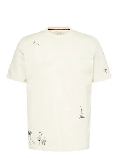 Paul Smith Embroidered Cotton-jersey T-shirt - White