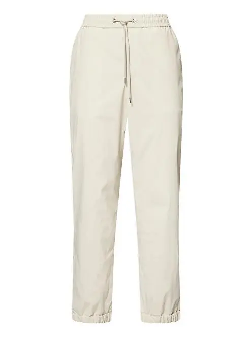 Moncler Comfort Stretch Logo-badge Woven Track Trousers - Cream