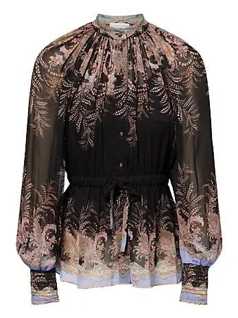 Zimmermann Floral-print Woven Blouse - Black Paisley