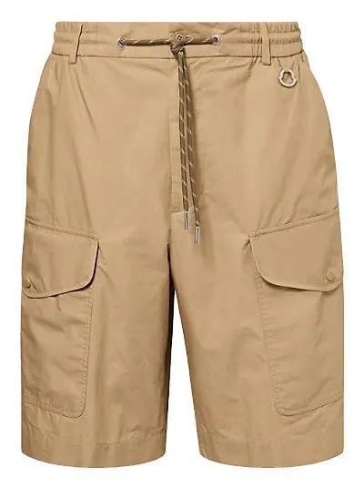 Moncler Logo-charm Cotton Poplin Cargo Shorts - Tan