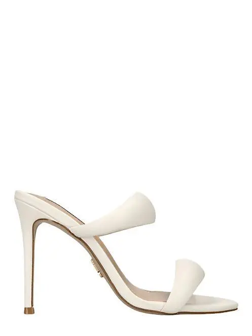 Steve Madden Saturn Heeled Faux-leather Sandals - White