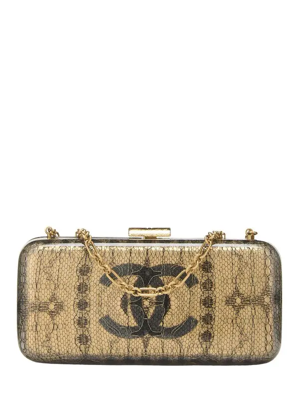 Chanel Acrylic Lace Minaudière - Gold