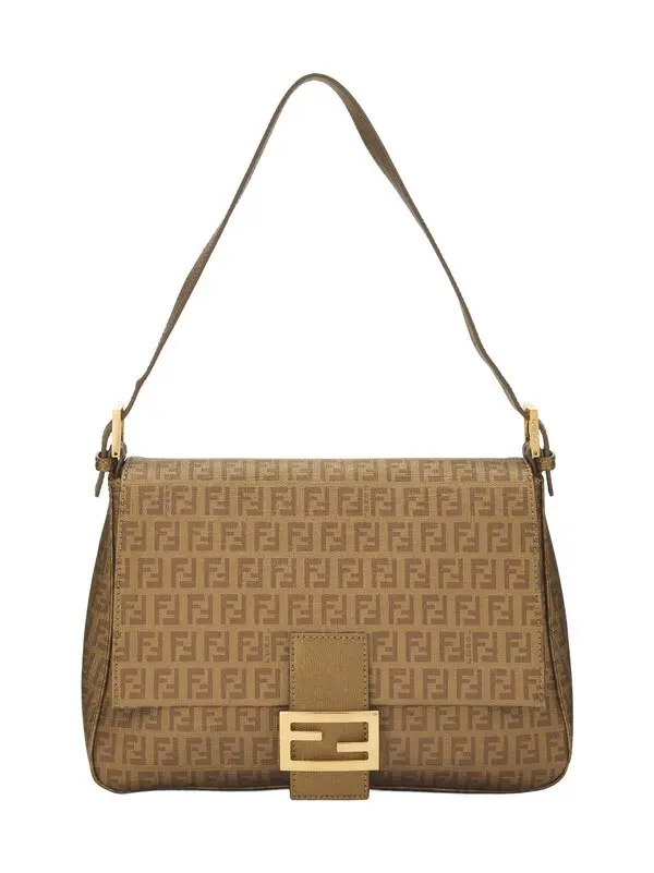 Fendi Zucchino Coated Canvas Mama Shoulder Bag - Gold