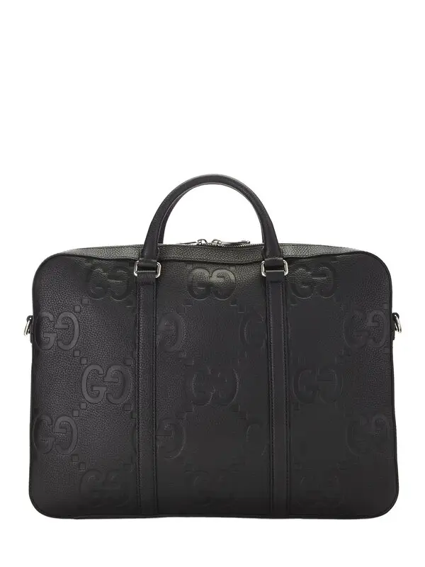 Gucci Jumbo Gg Leather Briefcase - Black