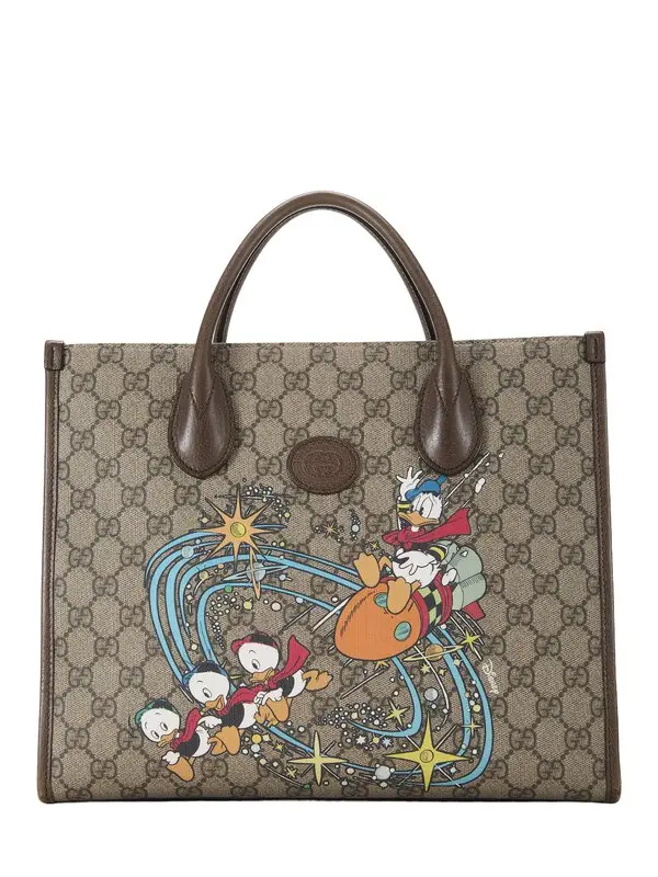 Gucci Disney X Gg Supreme Donald Duck Convertible Tote - Brown